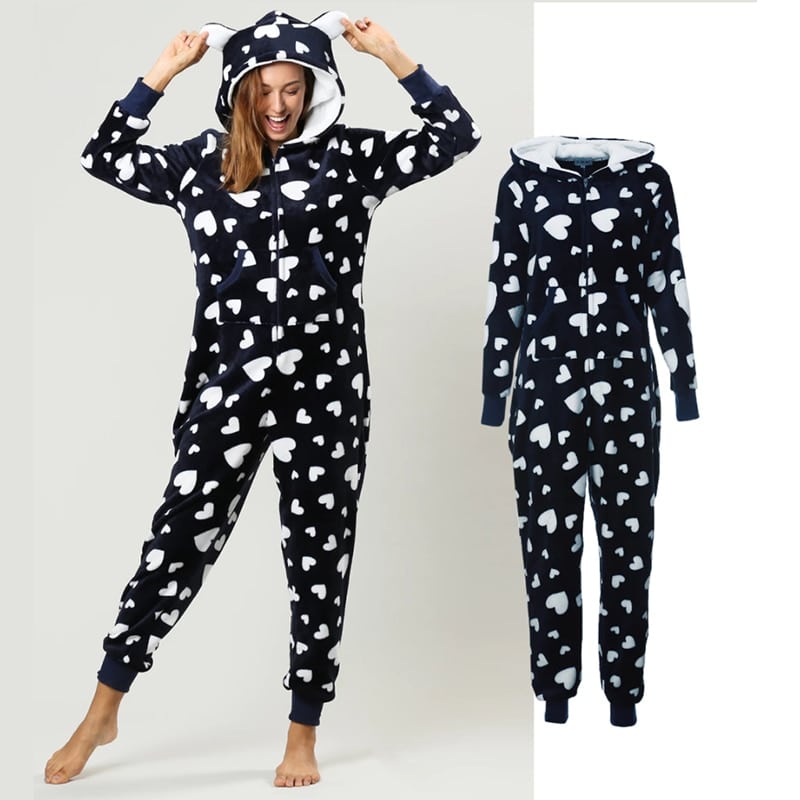 Damespyjamapak met capuchon en zakken • Alle pyjamas
